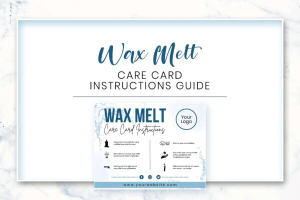WAX Melt Care Card Instructions Guide | SnapyBiz