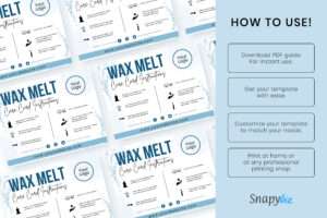 WAX Melt Care Card Instructions Guide | SnapyBiz