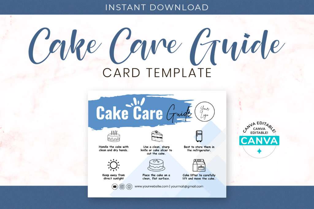 Cake Care Guide Editable Template | SnapyBiz