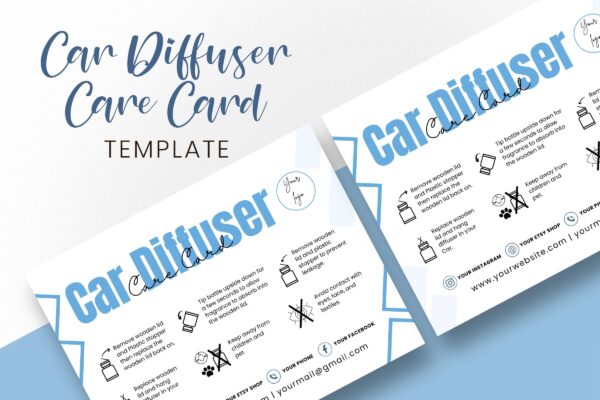 Car Diffuser Care Card Template | SnapyBiz