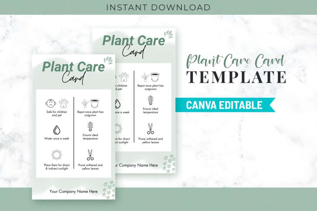 Plant Care Card Template | SnapyBiz