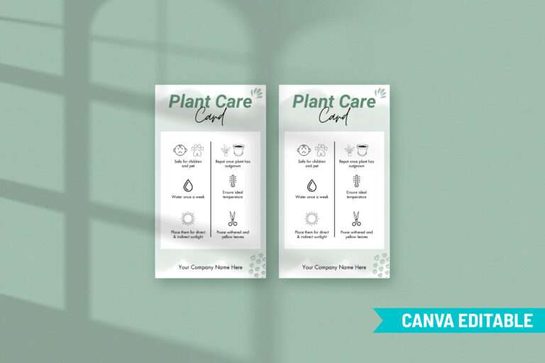 Plant Care Card Template | SnapyBiz