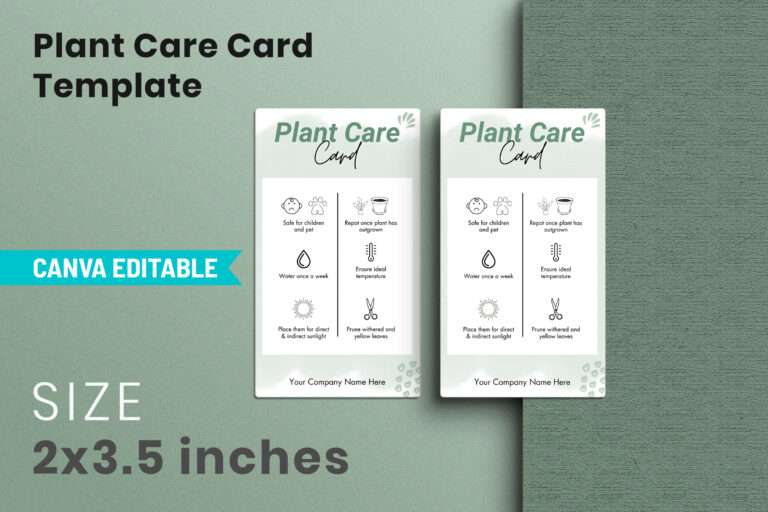 Plant Care Card Template | SnapyBiz