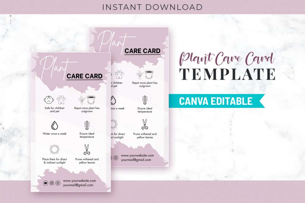 Plant Care Instructions Cards Printable | SnapyBiz
