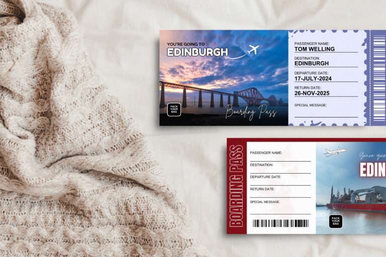 Edinburgh Boarding Pass Template | SnapyBiz