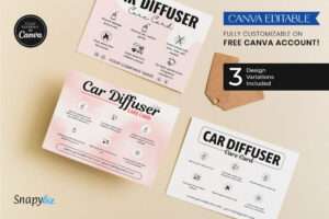 Car Diffuser Care Card Editable Template | SnapyBiz