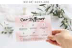 Car Diffuser Care Card Editable Template | SnapyBiz