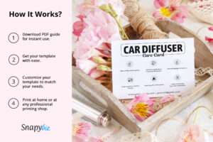 Car Diffuser Care Card Editable Template | SnapyBiz
