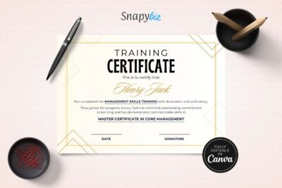 Training Certificate Template | SnapyBiz
