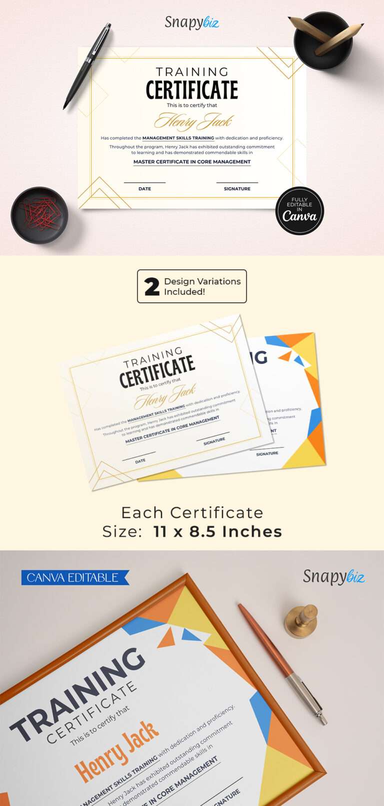 Training Certificate Template | SnapyBiz