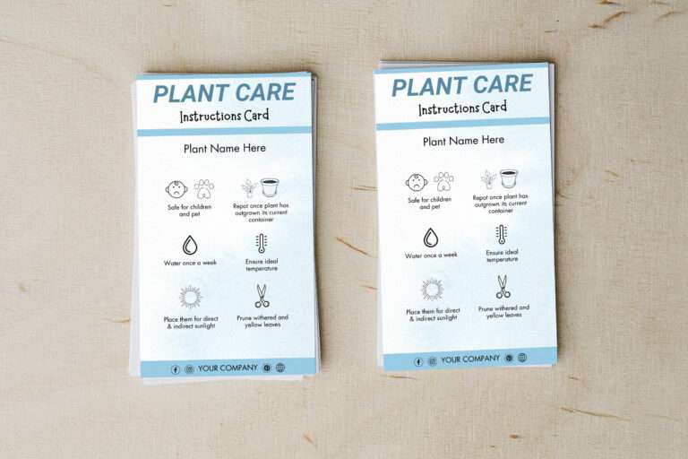 Printable Plant Care Instructions Card | SnapyBiz