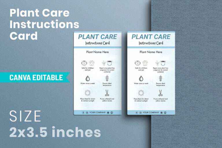 Printable Plant Care Instructions Card | SnapyBiz