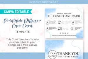 Printable Diffuser Car Care Card | SnapyBiz