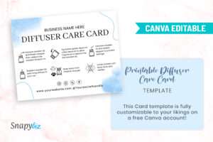 Printable Diffuser Car Care Card | SnapyBiz