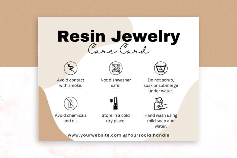 Resin Jewelry Care Card Template | SnapyBiz
