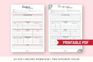 Printable Caregiver Forms PDF | SnapyBiz