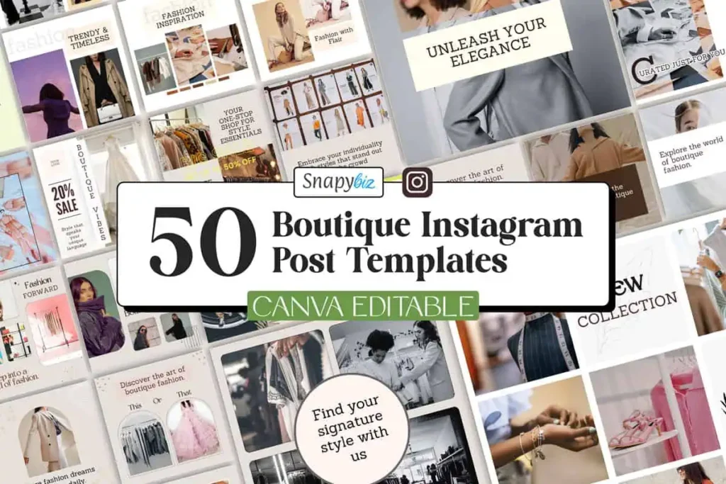 Editable 50 Boutique Fashion Social Media Templates | SnapyBiz
