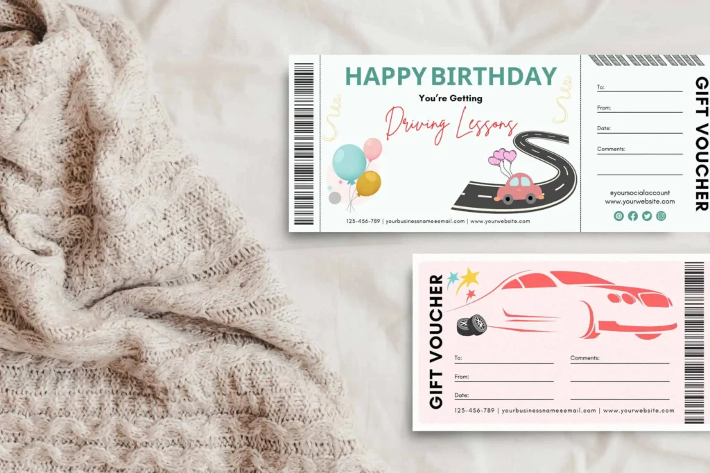Editable Driving Lessons Gift Voucher Certificate Template | SnapyBiz