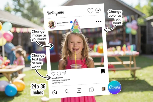 Instagram Frame Template Editable Canva Design for Posts | SnapyBiz