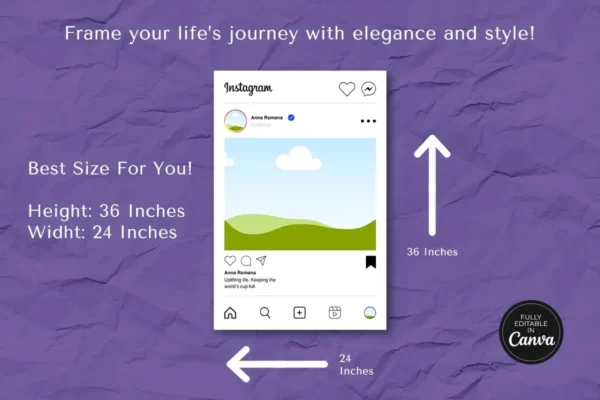 Instagram Frame Template Editable Canva Design for Posts | SnapyBiz